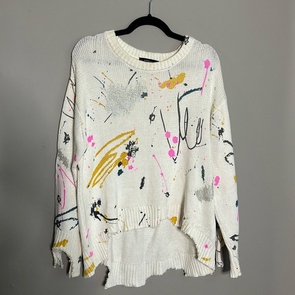 Zara | Sweaters | Zara Paint Splatter Oversized Sweater | Poshmark